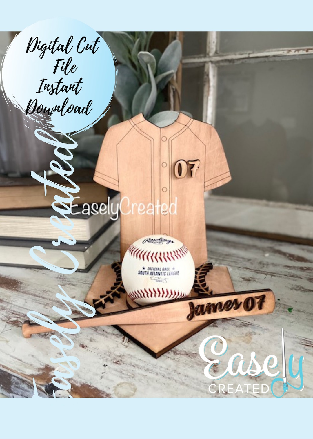 Baseball Sign SVG Digital File -baseball Display - Softball Jersey Sign ...