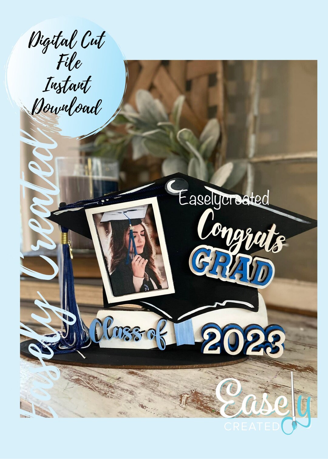 Class of Sign Graduation Picture Frame Tassel Display Sign SVG ...