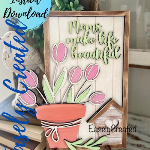 Flowers for Mom Sign Digital File Hello Spring Sign Nanny - Etsy
