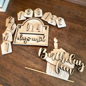 Mini Post Sign Interchangeable Insert "countdown Days Until Birthday ...