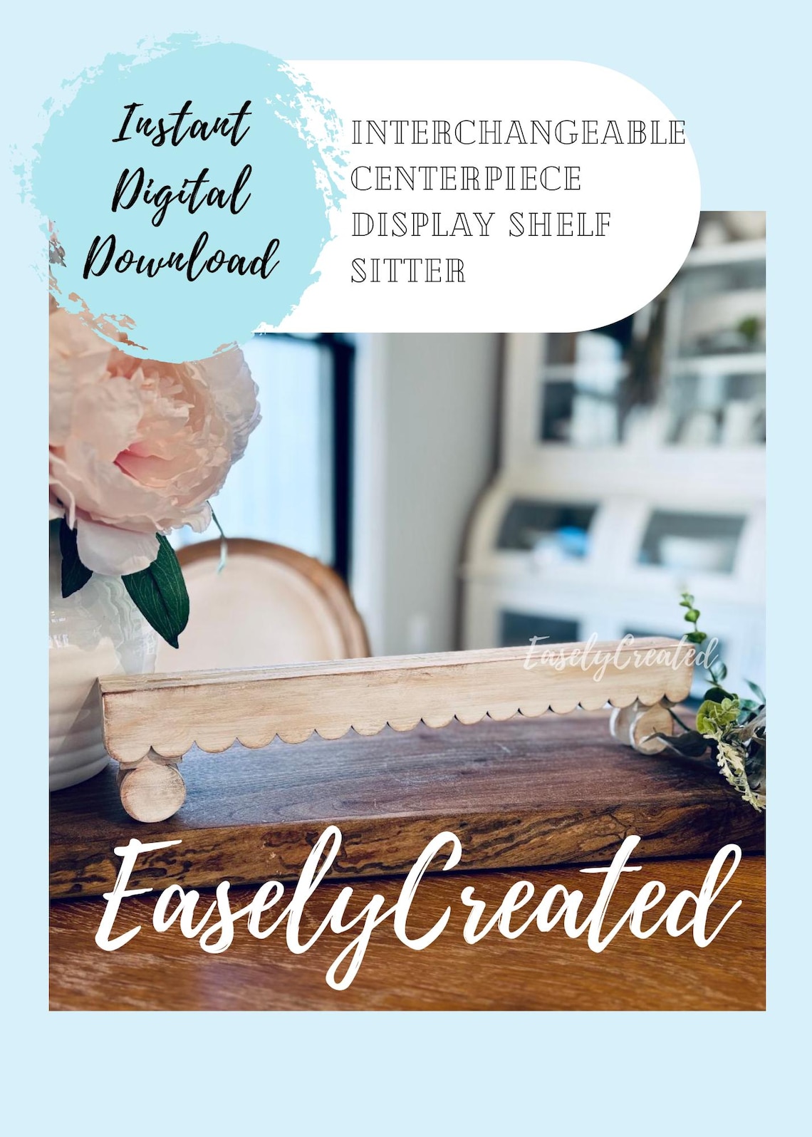 Scalloped Edge Centerpiece Display Shelf Sitter - Interchangeable ...