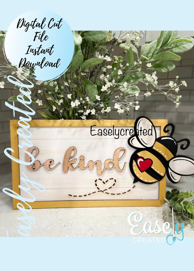 Be Kind Sign SVG Digital File honey Bee Kind Sign Summer - Etsy