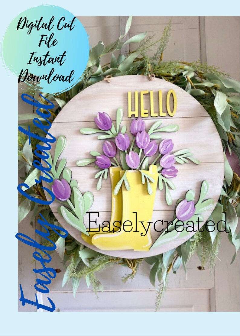 Spring Boots Door Hanger Sign SVG File 15 Shiplap - Etsy Canada