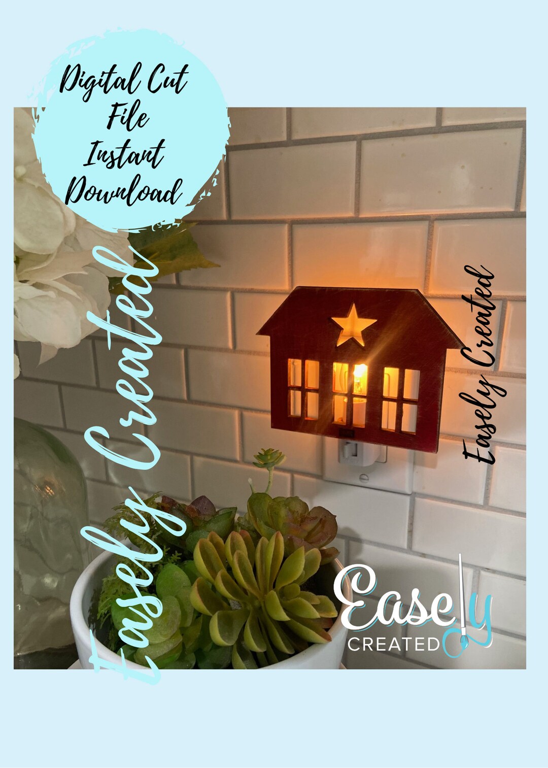 Primitive House Saltbx House Night Light Attachment SVG Holiday ...