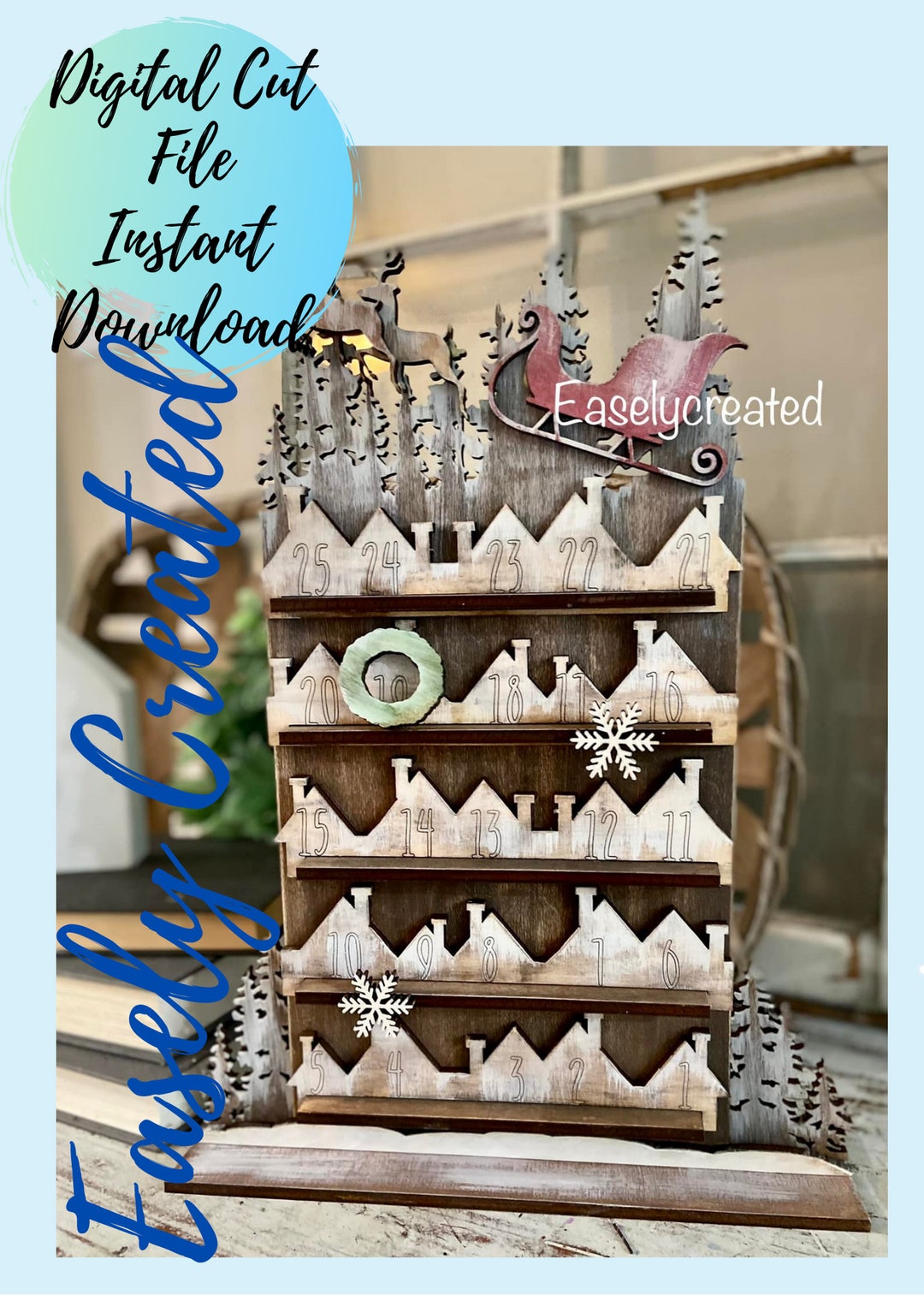 Christmas Countdown Sign SVG File Christmas Calendar Sign SVG - Santa ...