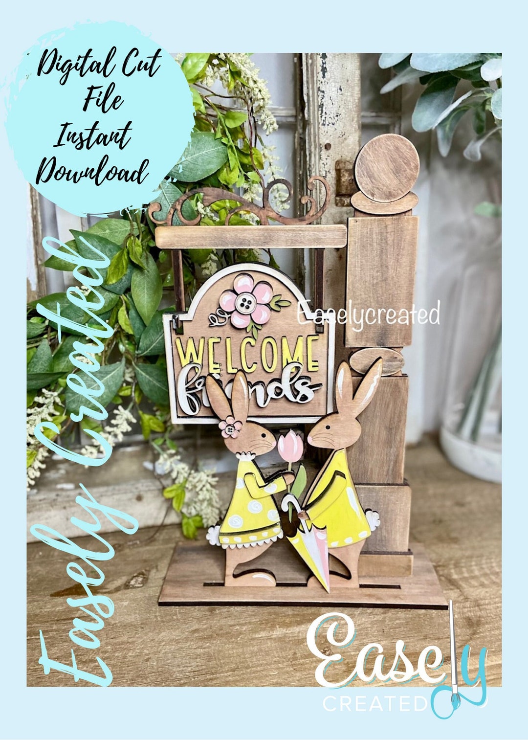 Mini Post Sign Interchangeable Insert "spring Bunny Easter " Shelf Sitter Sign SVG Holiday ...