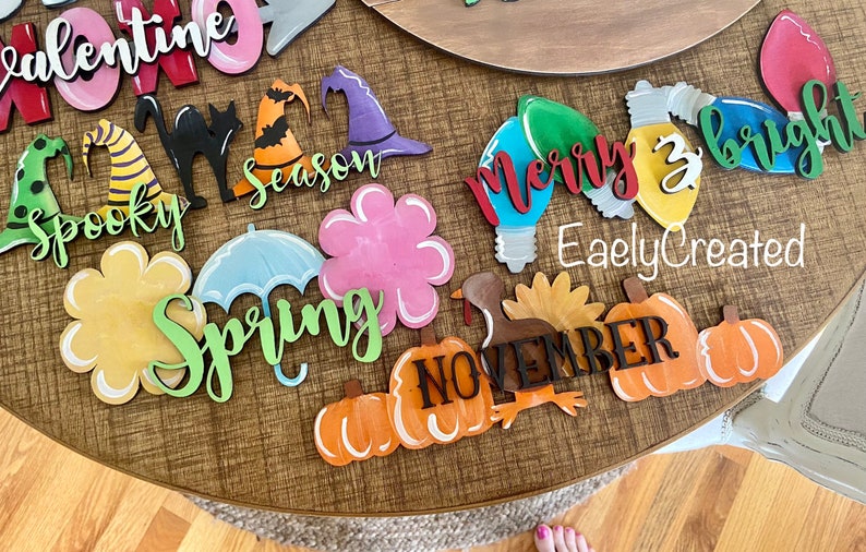 Seasonal Interchangeable Sign SVG File - Seasonal Door Hanger - All ...