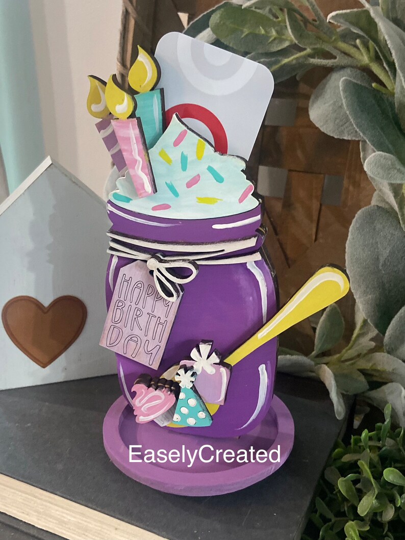 Happy Birthday Mason Jar Digital File Mom Gift Card Holder - Etsy