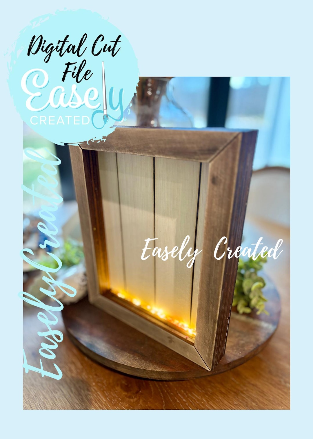 Shadow Box© Display Sign Interchangeable Design Standing Shelf Sitter ...