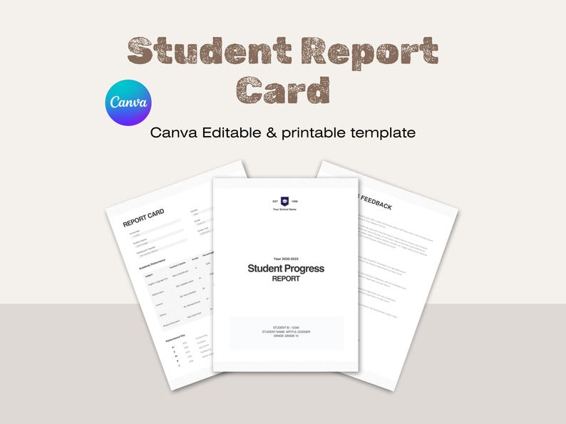 Student Report Card , Editable Homeschool Report Sheet Student Report ...