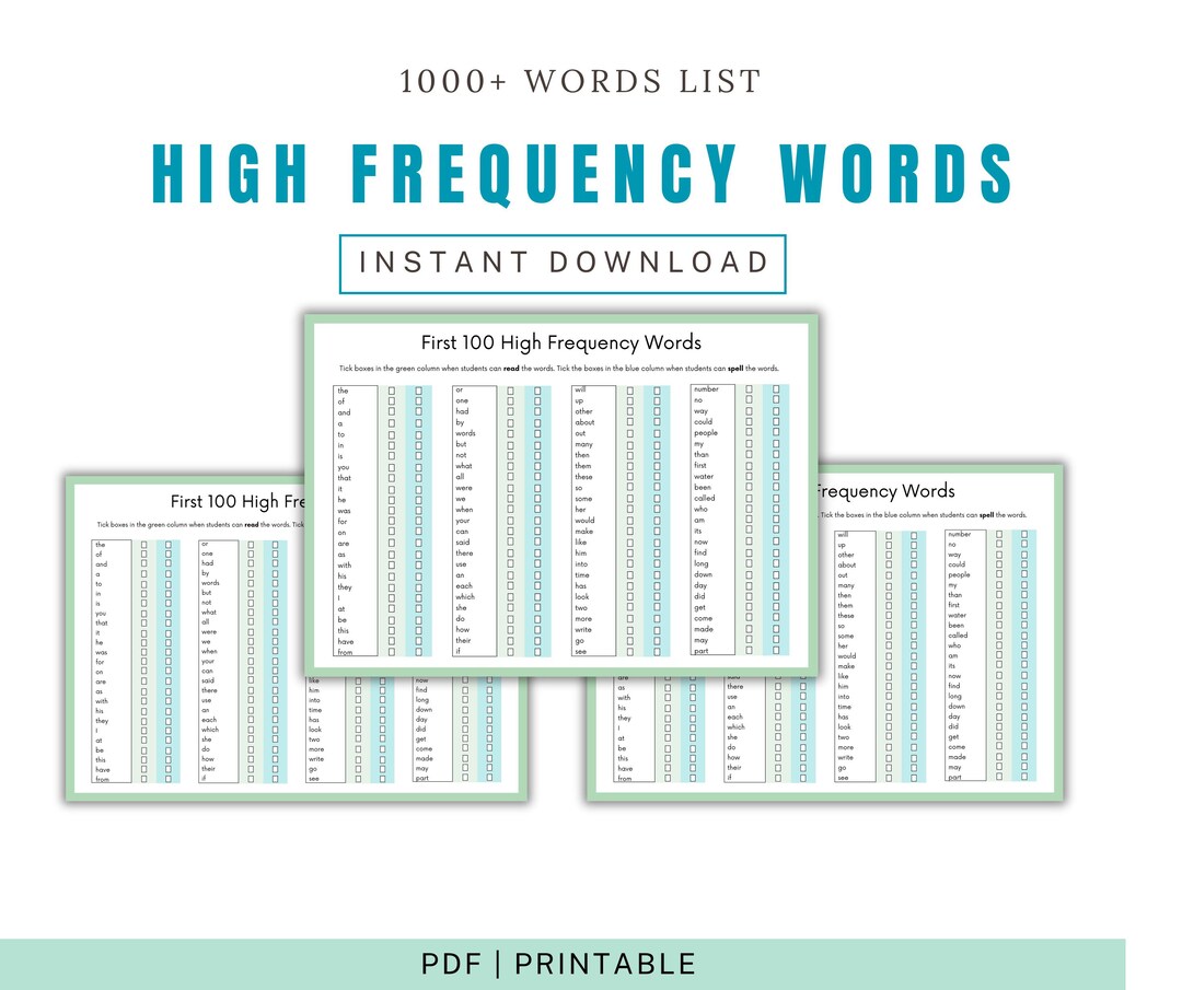 High Frequency Words, 1000+ Kindergarten High Frequency Words, High ...