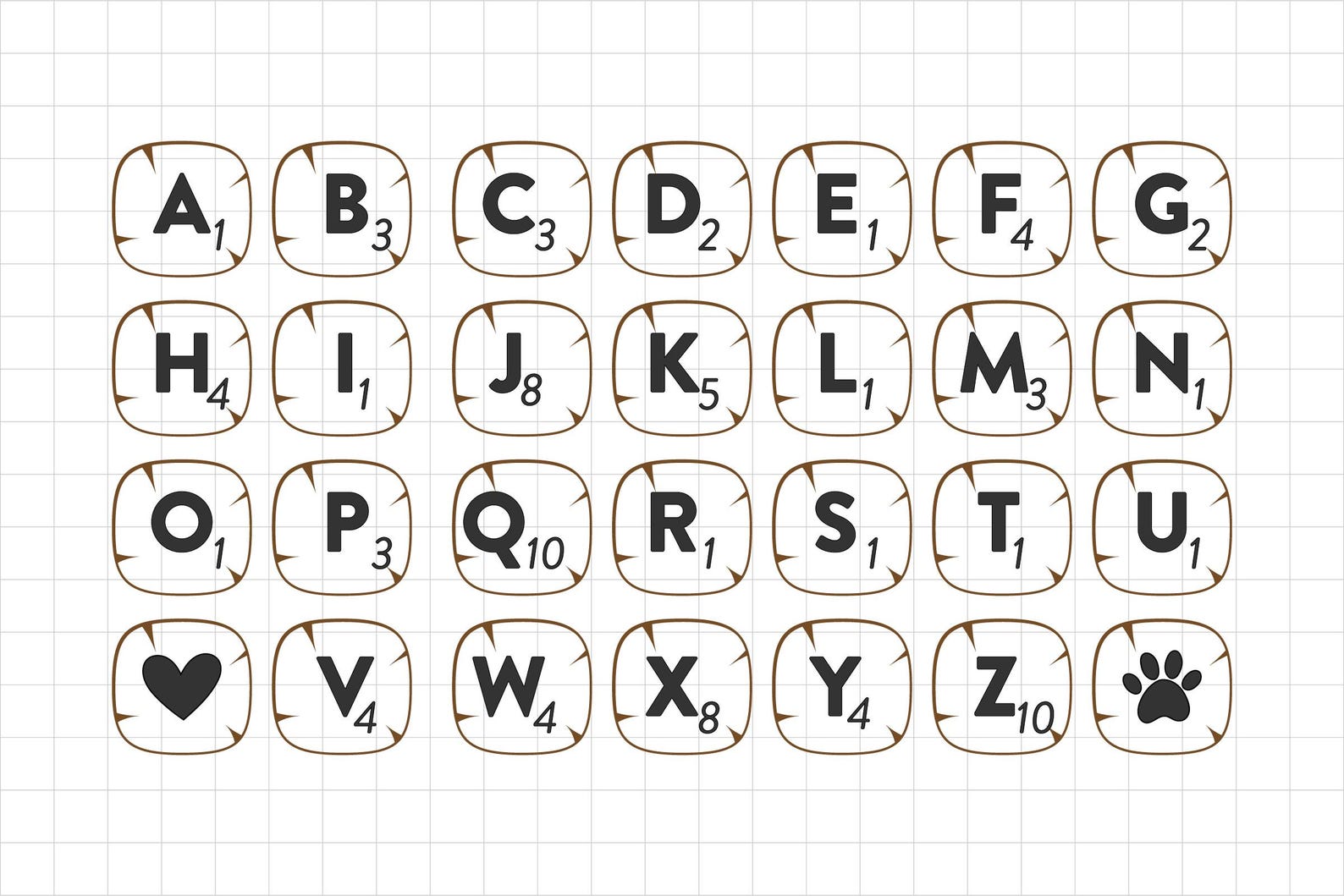 Scrabble Tiles Svg, Alphabet Letter Tiles, Scrabble Tiles Cut Files ...