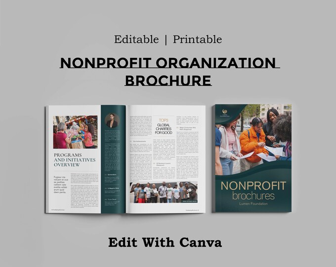 Nonprofit Brochure Template: Canva Editable, Print-ready - Etsy