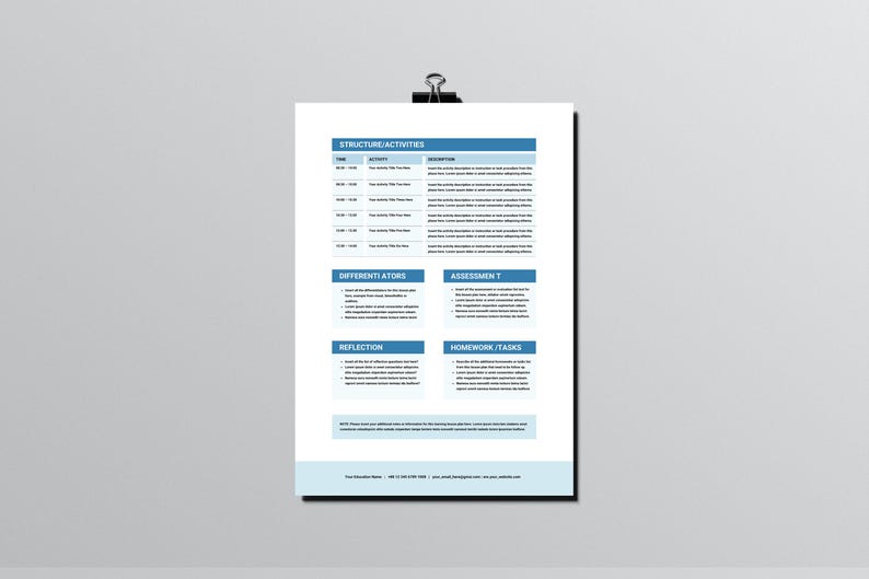 Editable Lesson Plan Template: Canva Design (A4, Digital Download) - Etsy