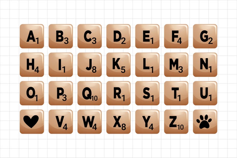 Scrabble Tiles Svg, Alphabet Letter Tiles, Scrabble Tiles Cut Files ...
