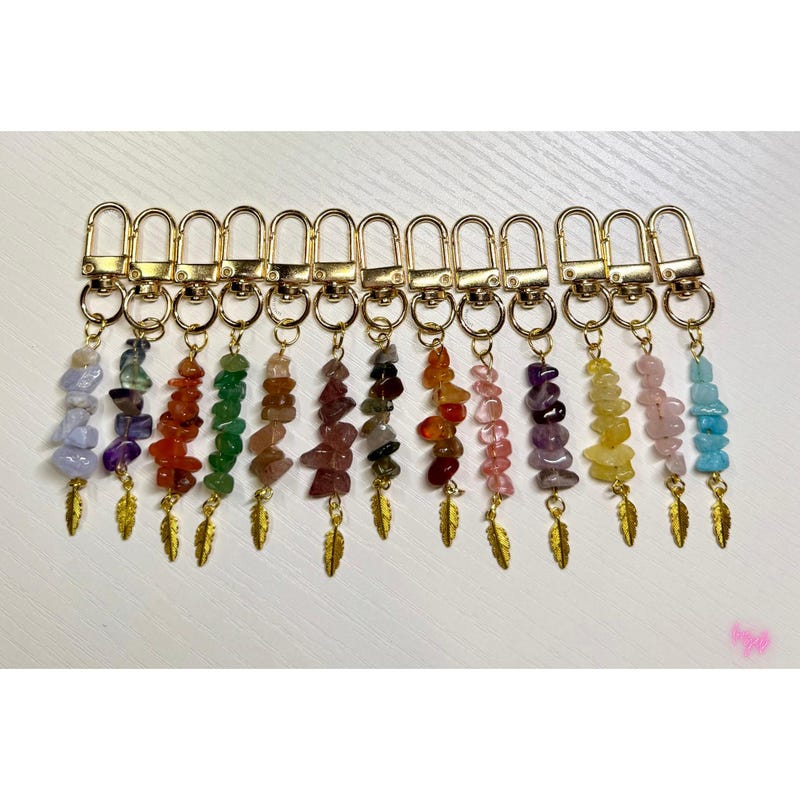 Gemstone Keychain - Etsy