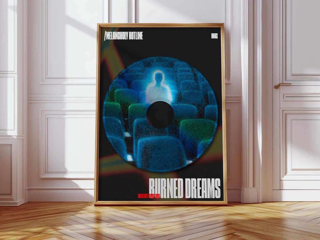 Lonely CD Surreal Poster - Melancholy Ghost Art Print - Retro Cinema ...