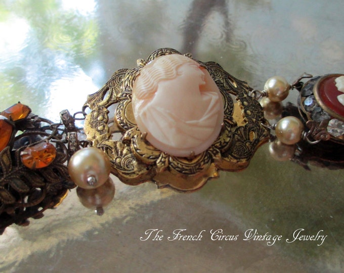 EMMA AND JANE Vintage Assemblage Shell Cameo Bracelet With - Etsy