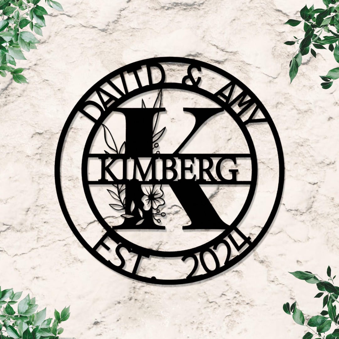 Custom Metal Monogram, Personalized Family Name Metal Sign, Last Name ...