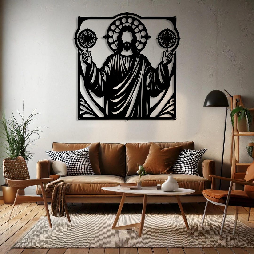 Jesus Wall Art Metal Decor Christian Religious Gift Spiritual Home ...