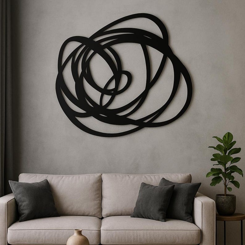 Abstract Metal Wall Art, Mid Century Modern Decor, Luxury Style Wall ...