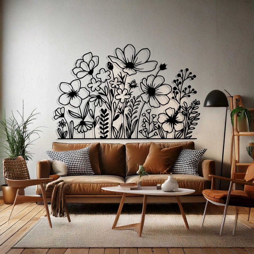 Metal Flower Decor, Wall Flower Art, Spring Wall Decor, Springtime Art ...