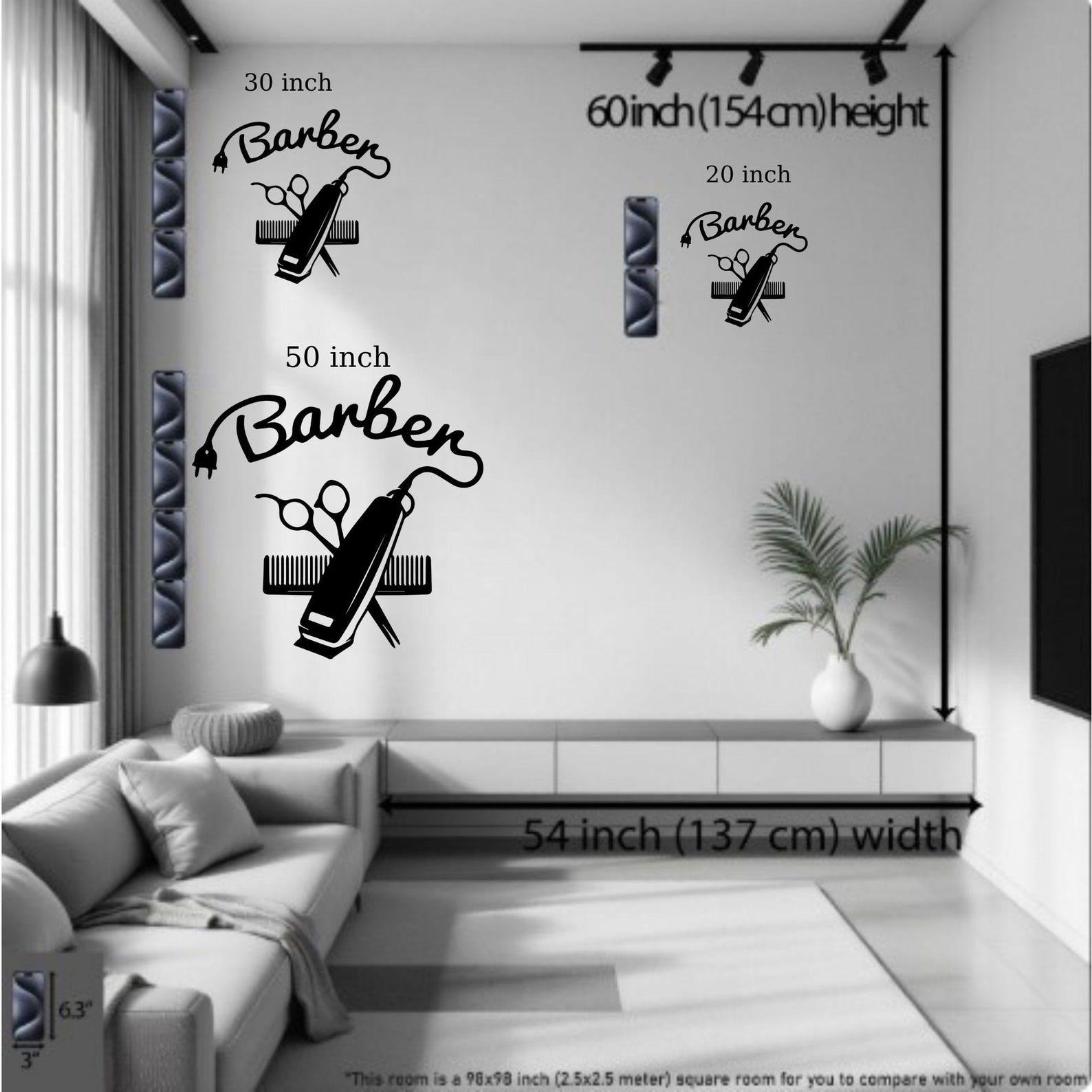 Barber Shop Metal Wall Art | Scissors and Comb Hair Salon Sign | Modern ...