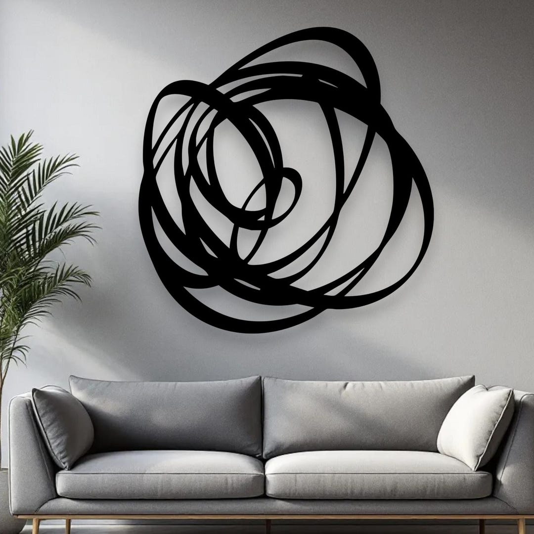 Abstract Metal Wall Art, Mid Century Modern Decor, Luxury Style Wall ...