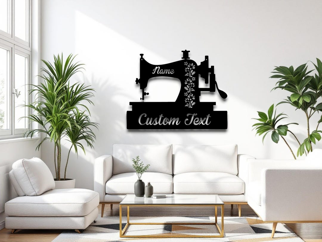 Sewing Machine Personalized Metal Wall Art, Seamstress Gift, Custom ...