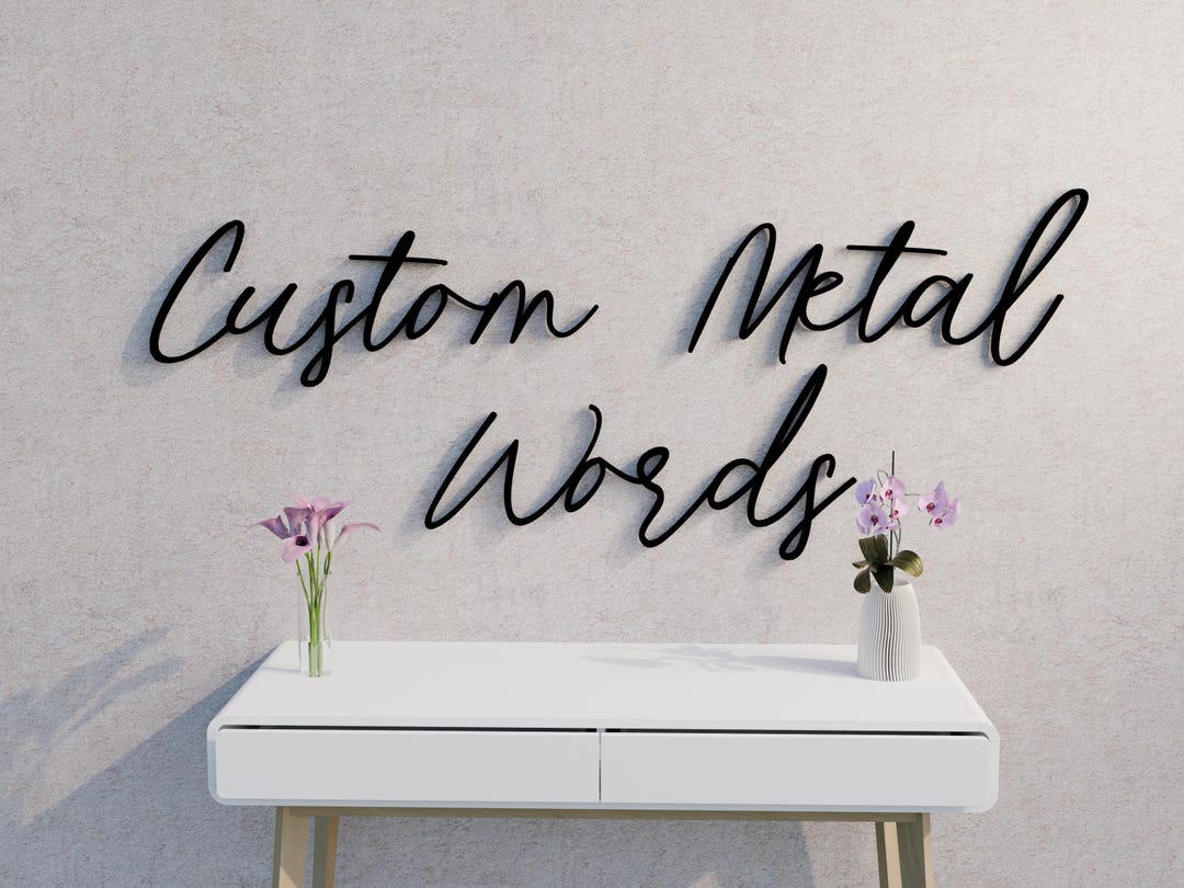 Custom Metal Word, Your Custom Text Custom Name Script Metal Sign ...