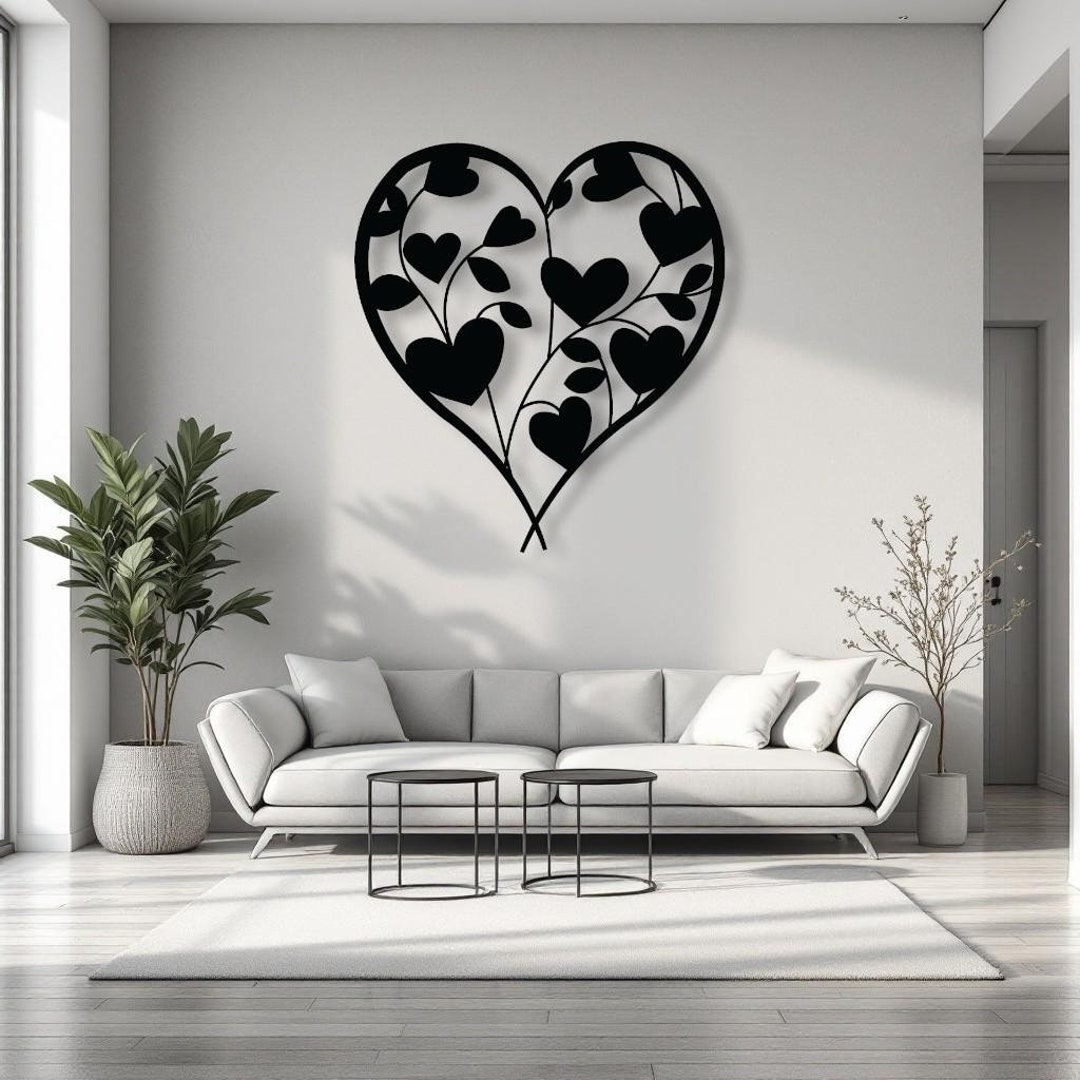 Heart Shaped Metal Wall Decor, Metal Wall Art, Hearts Metal Art, Metal ...