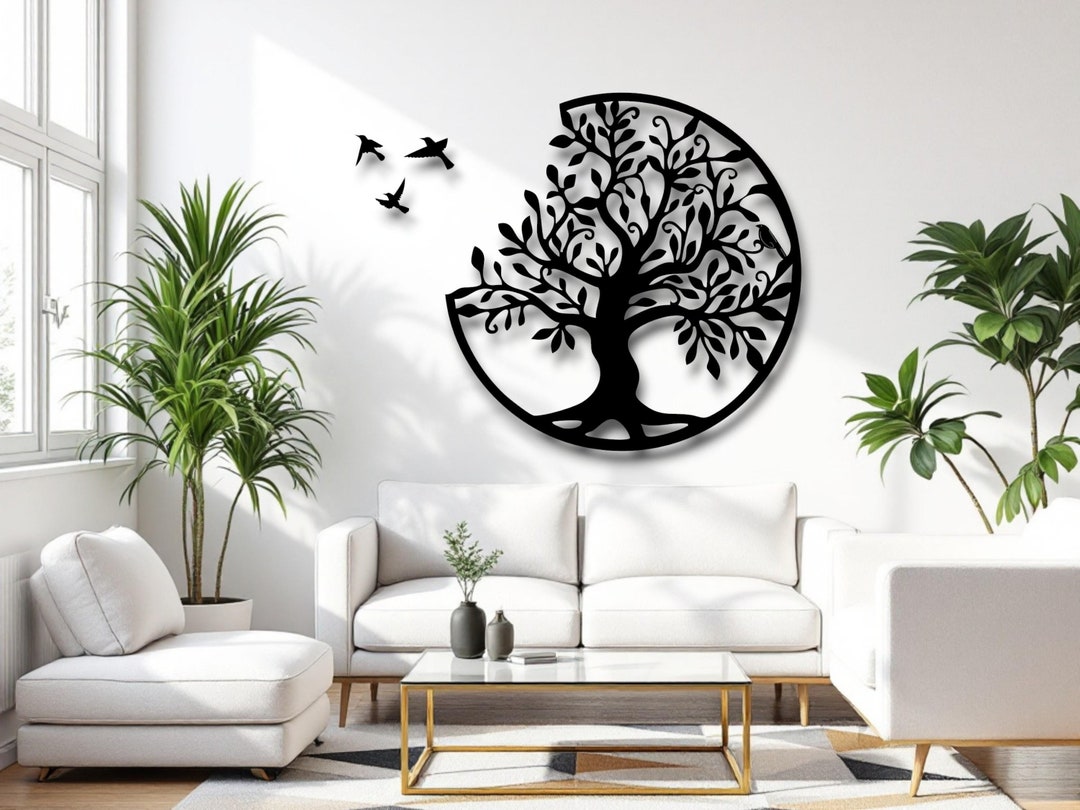 Tree of Life Metal Wall Art, Metal Tree Sign, Family Tree Wall Decor ...