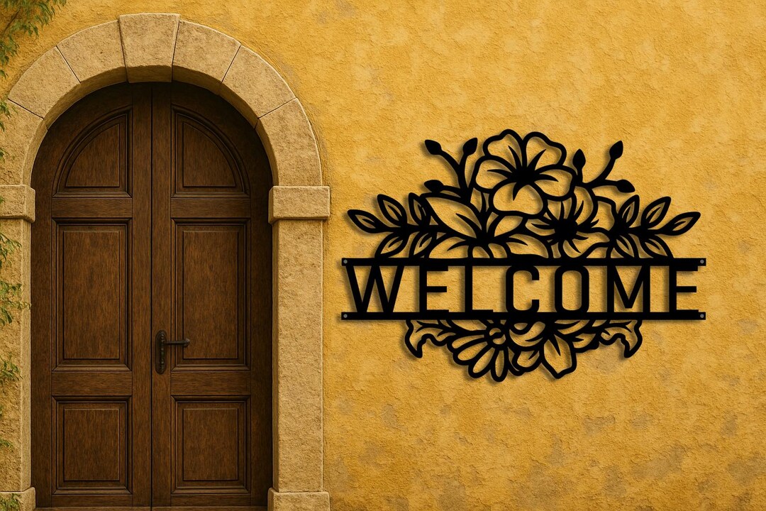 Personalized Wildflower Metal Wall Art Sign, Custom Family Name Sign ...