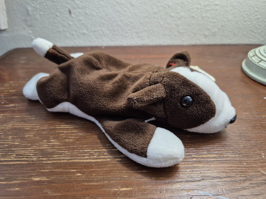 Ty Beanie Original Baby Bruno the Dog, Born September 9, 1997 P.V.C ...