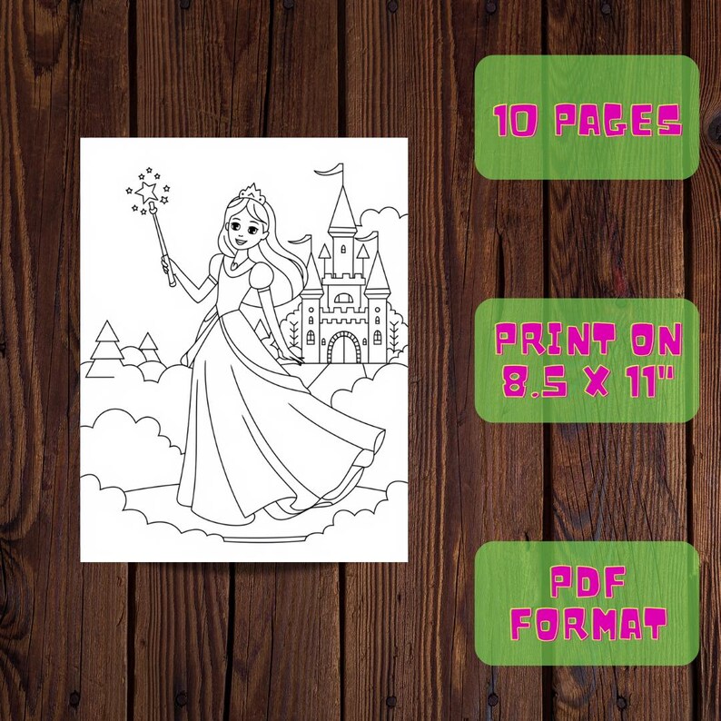PRINCESS COLORING PAGES | 10 Pages | Cute Coloring Pages | for Kids and ...