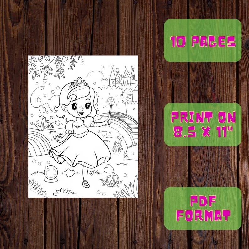PRINCESS COLORING PAGES | 10 Pages | Cute Coloring Pages | for Kids and ...
