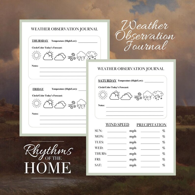 Weather Observation Journal - Etsy