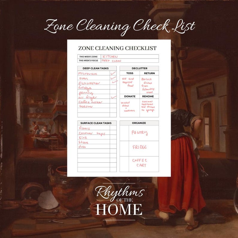 Zone Cleaning Checklist - Etsy