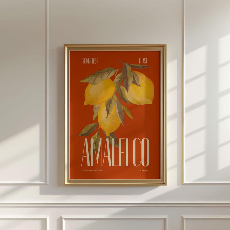 Italy Lemon Wall Art Kitchen Fruit Summer Housewarming Gift Italian ...
