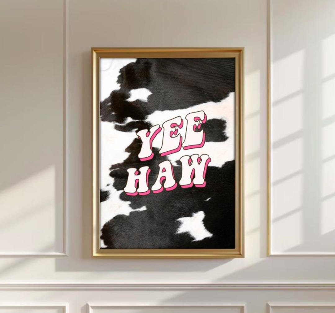 Western Wall Art | Cow Print Poster | Bar Cart Print | Trendy Dorm ...
