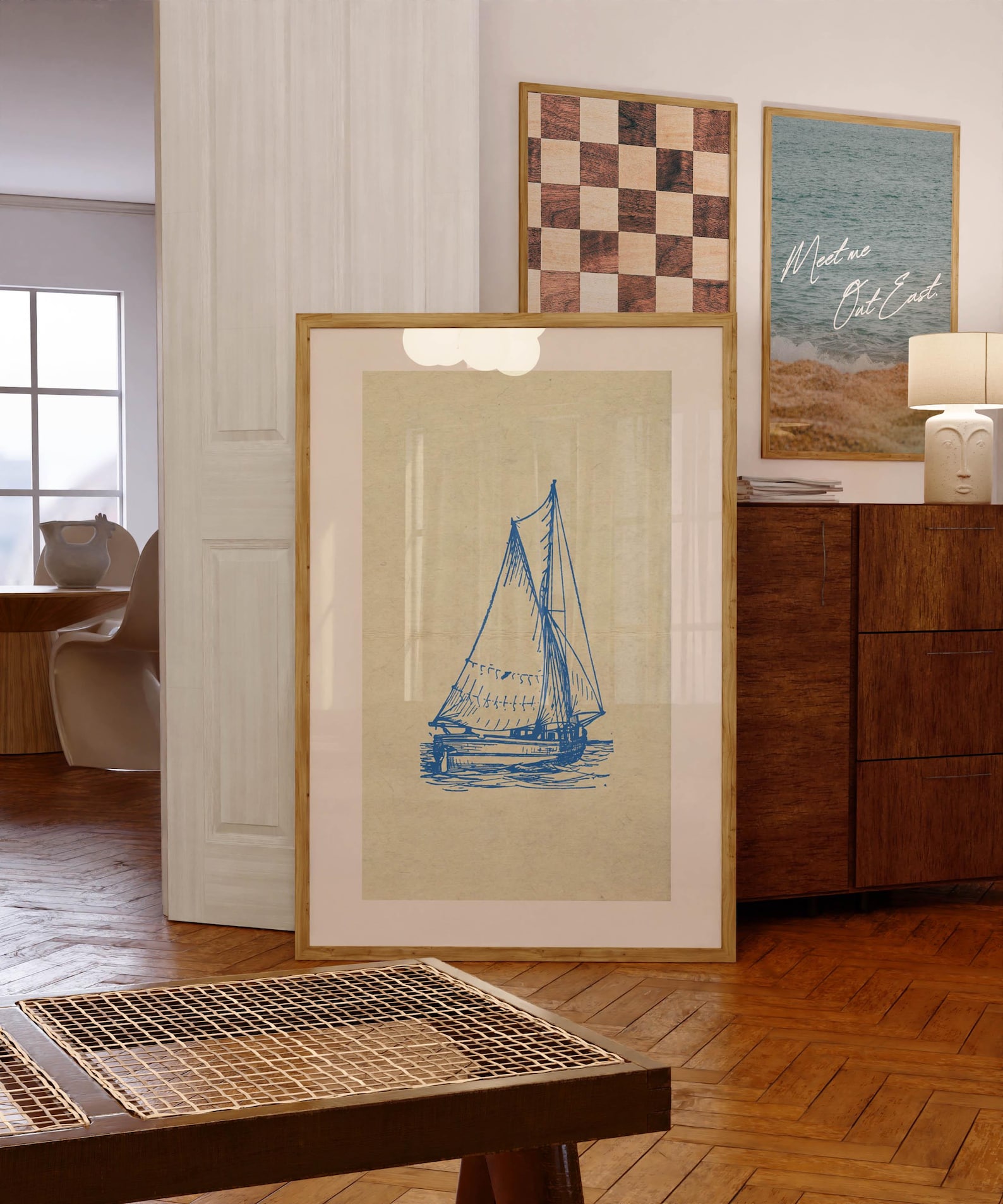 Coastal Sailboat Art Print, Fisherman Aesthetic Home Decor, Nancy ...