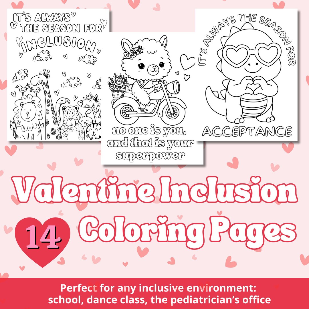 Valentine Calm Corner Coloring Pages, Kids Friendship Art Digital ...