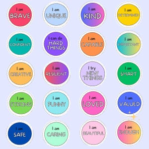 Kids Affirmation Cards: Positive Circle Prints for Preschool (digital ...
