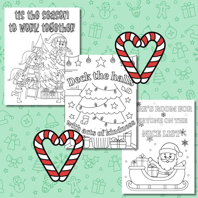 Christmas Inclusion Coloring Pages, Digital Download Holiday Art Pages ...