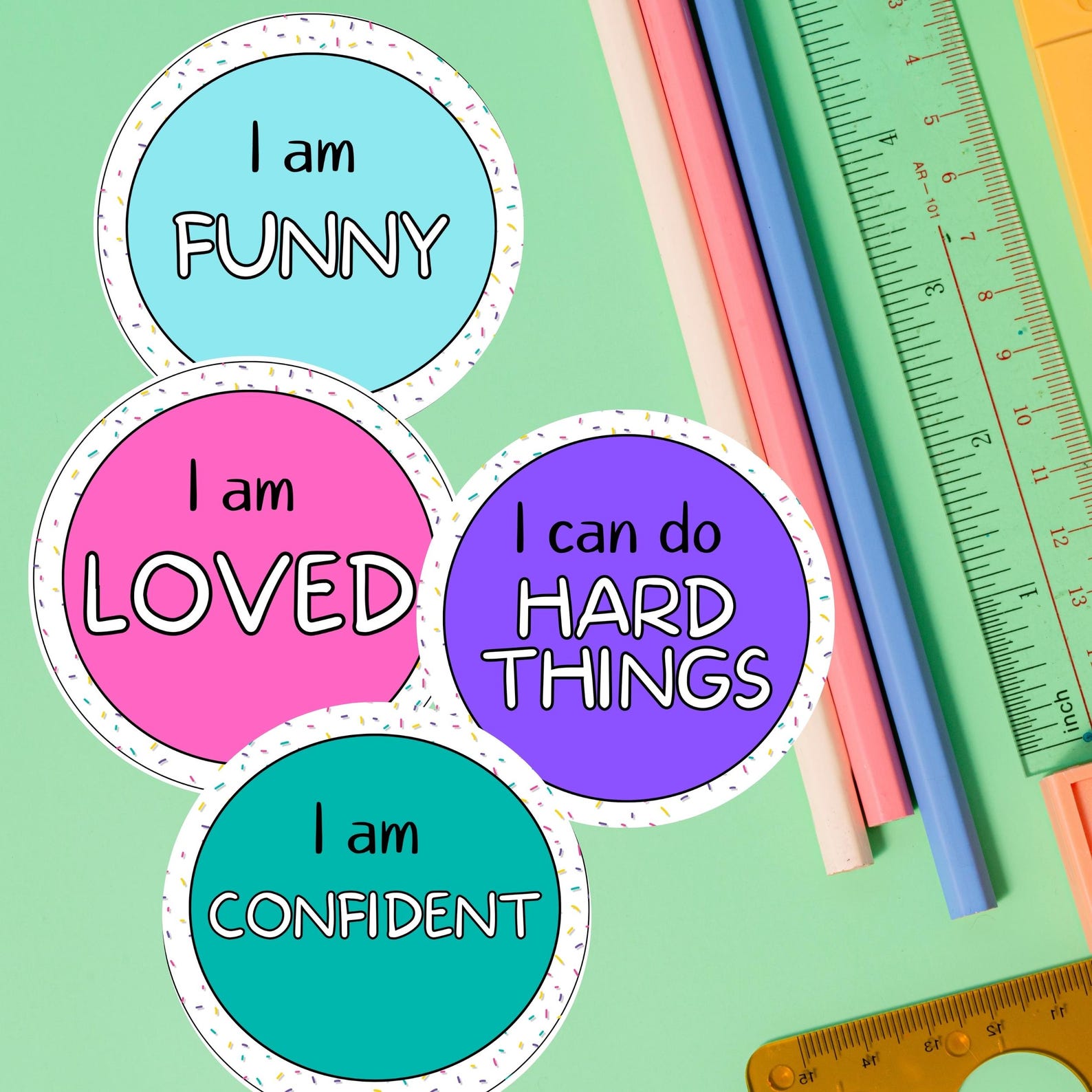 Kids Affirmation Cards: Positive Circle Prints for Preschool (digital ...