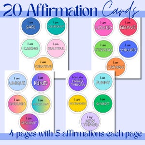 Kids Affirmation Cards: Positive Circle Prints for Preschool (digital ...