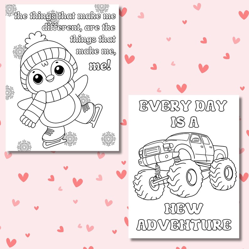 Valentine Calm Corner Coloring Pages, Kids Friendship Art Digital ...