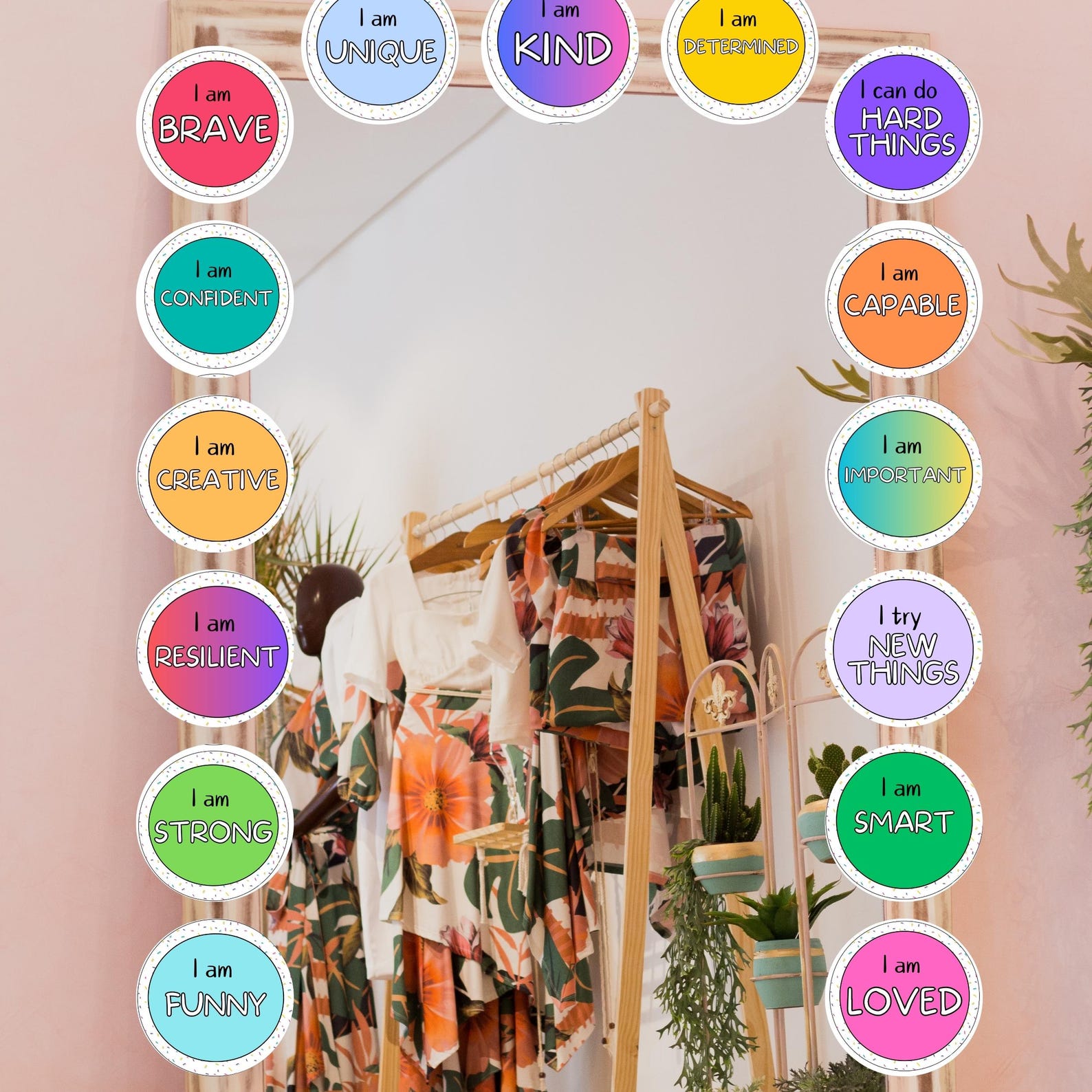 Kids Affirmation Cards: Positive Circle Prints for Preschool (digital ...
