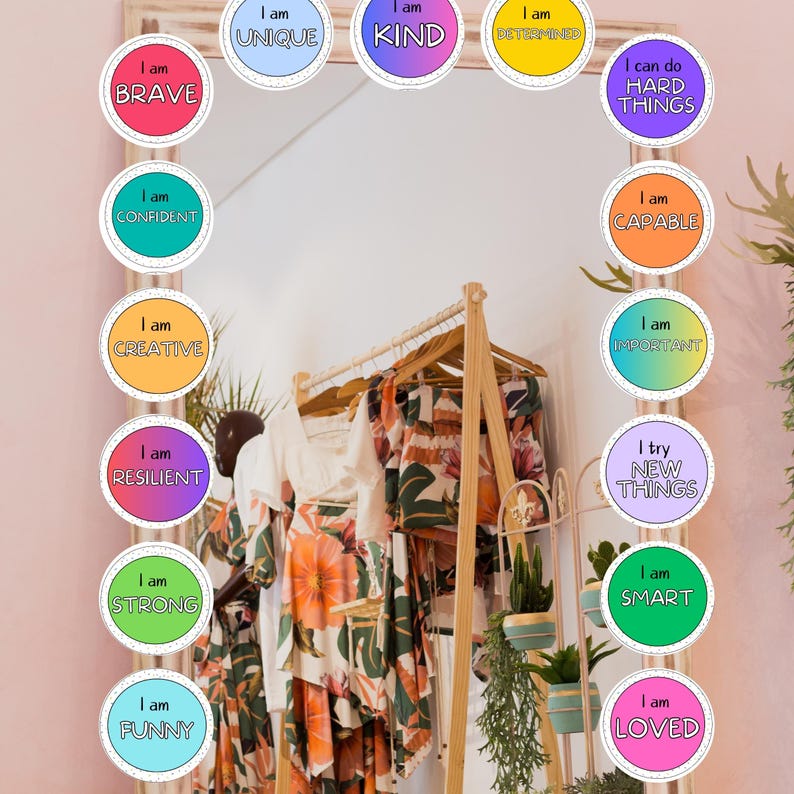 Kids Affirmation Cards: Positive Circle Prints for Preschool (digital ...