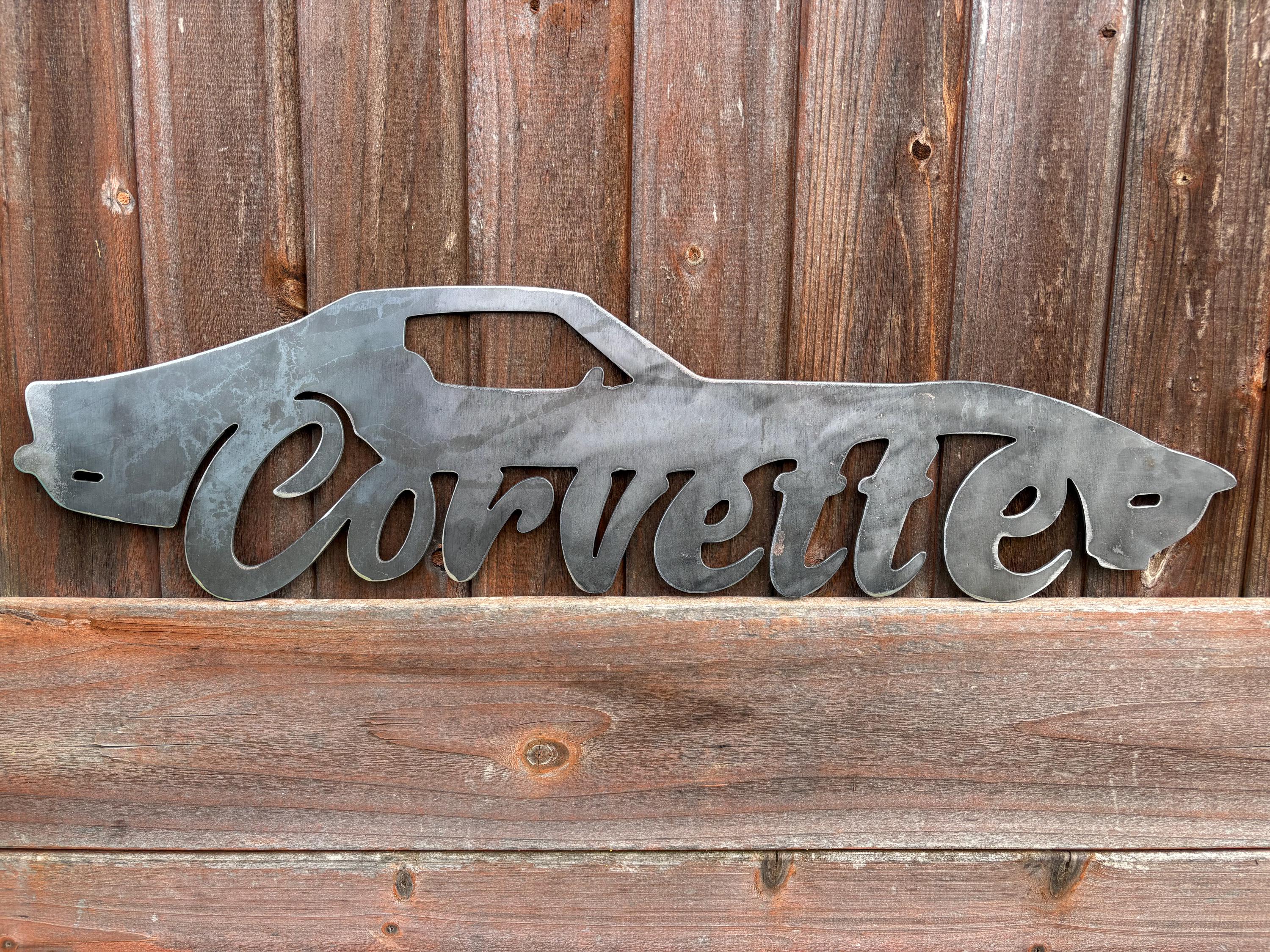 Corvette Metal Wall Art Sign - Etsy